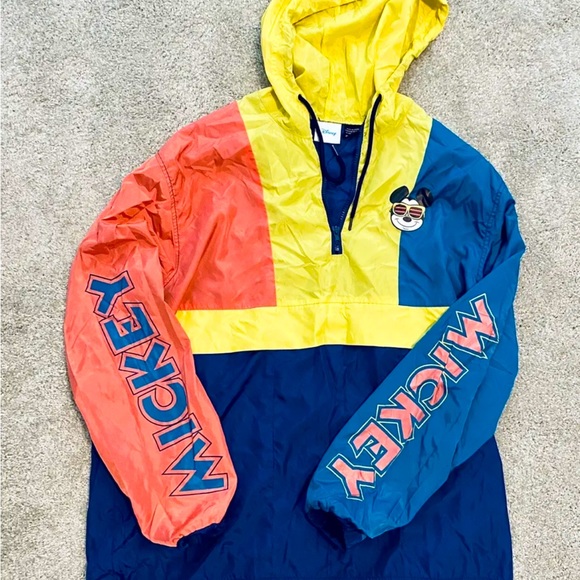 Jackets & Coats | Vintage Mickey Mouse Wind Breaker Jacket Blue Long ...